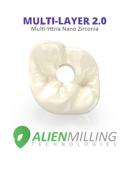 Alien Multi-Layer 2.0 Implant Solid Zirconia Crown – Alien Milling ...